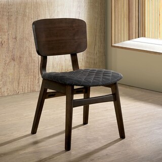 Set of 2 Side Chairs wood Modern Padded Fabric Seat Curved Back Chair ...