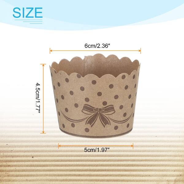 100Pcs Paper Baking Cups Brown Kraft Paper Muffins Liner Cupcake Polka ...