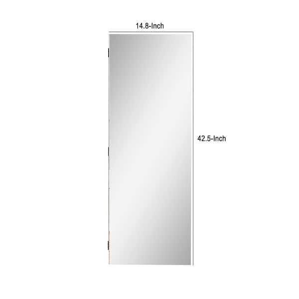 Max 42 Inch Wall Mount Jewelry Armoire, Mirrored Panel, Wood, Rustic ...