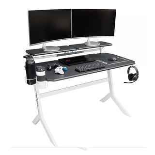 Computer Gaming Desk Rich Carbon Fiber Texture White - Bed Bath ...
