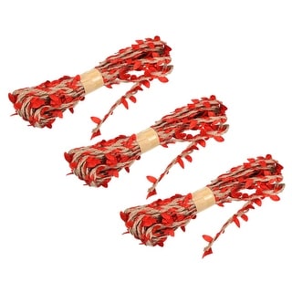 3Pcs 16ft 5mm Burlap Leaf Ribbon Vine Natural Jute Rope Twine - Bed ...