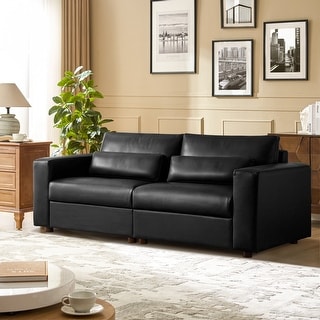 Felix Modern Genuine Leather Storage Sofa with Square Armrests by ...