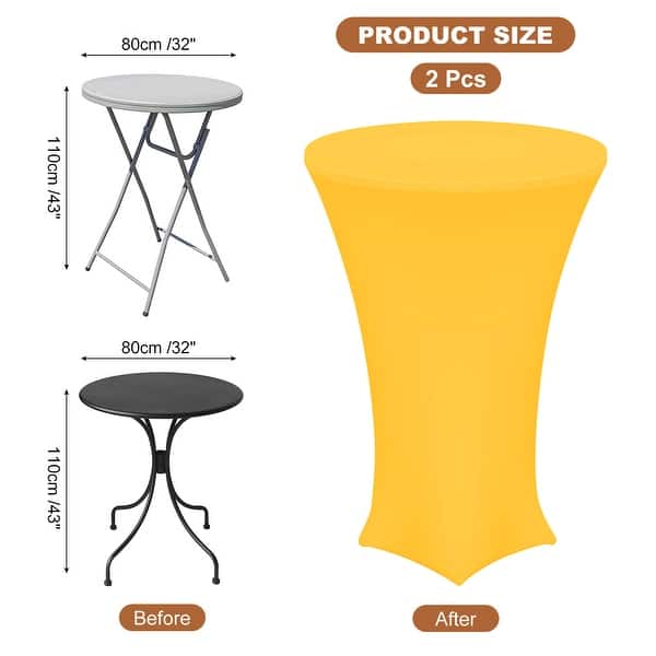 2pcs Cocktail Tablecloth Spandex Stretch Tablecloth Table Cover - Bed ...