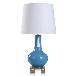 Dann Foley - Lifestyle Glass & Metal Table Lamp - Blue & Gold Finish ...