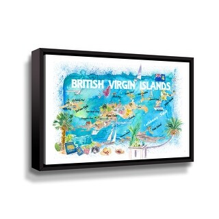 British Virgin Islands Illustrated Travel Map W/ Roads And Highlights ...