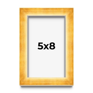 5x8 IN Shadow Box Frame Gold | 1.625 Inches Deep Real Wood Traditional ...