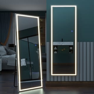 Led Aluminum Alloy Right Angled Rectangular Full-Length Mirror With ...