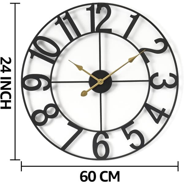 Sorbus Large 24 inch Decorative Round Analog Wall Clock Battery ...