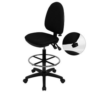 Delacora 22 Inch Wide Fabric Drafting Chair with Adjustable Lumbar ...