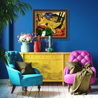 La Pastiche Franz Marc 'Yellow Cow' Hand Painted Framed Oil ...