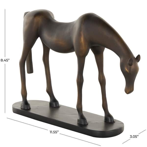 Bronze Polystone Horse Decorative Sculpture with Brushed Gold Accents ...