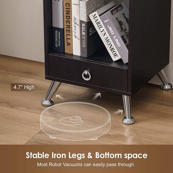 Ivinta Tall Bookshelf for Small Spaces, Narrow Bookcase with Adjustable ...