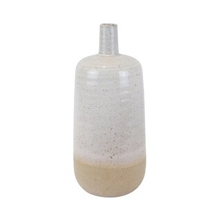 13" Ceramic Vase Contemporary Beige/Ivory Speckled Floral Vase For ...
