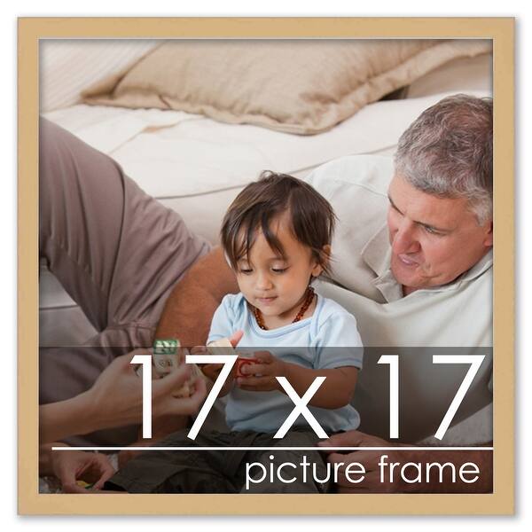 17x17 Traditional Natural Complete Wood Square Picture Frame with UV ...