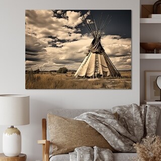 Designart "Grey Native Tipi Shadows Of Heritage II" Native American ...