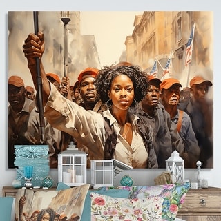 Designart "African American Art Powerful" African American Canvas ...