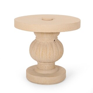 Gulley Adult Traditional Round Concrete End Table with Lightweight ...