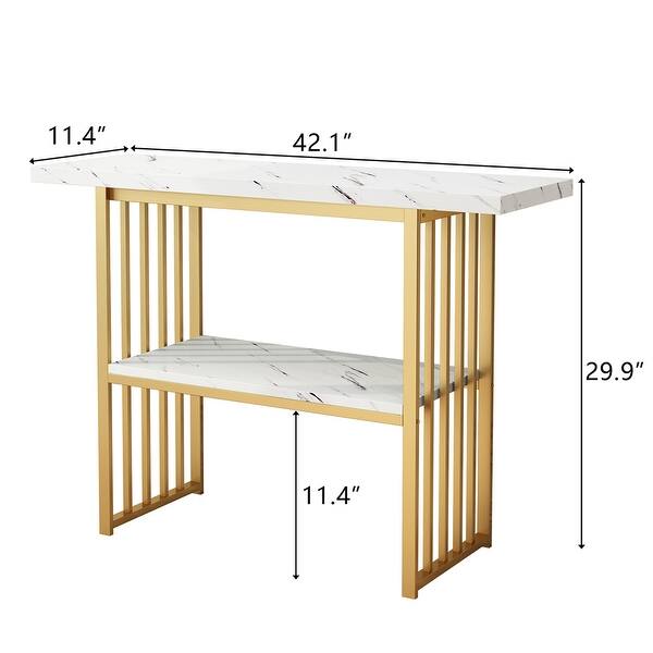 Modern 42-Inch Console/Accent Table with Geometric Metal Legs - Bed ...