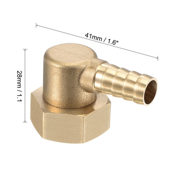 Brass Hose Barb Fitting Elbow 10mm x G1/2 Female Swivel Nut Pipe ...