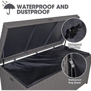 Patio Outdoor Waterproof Storage Box with Lockable Lid Hydraulic ...