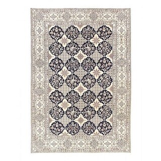 Canvello Fine Hand Knotted Silkroad Silk & Wool Nain Rug - 6'9'' X 9'11 ...