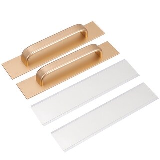 2Pcs Self-Stick Handles Pulls, Gold Aluminum Alloy for Bathroom (200mm ...