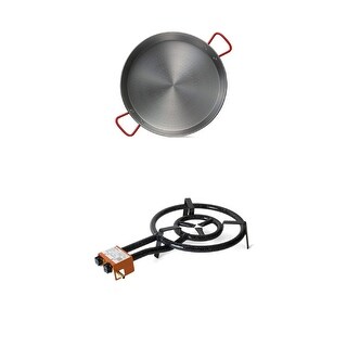 La Paella Garcima 16-Inch Dual Ring Propane Gas Burner (Black) Bundle ...