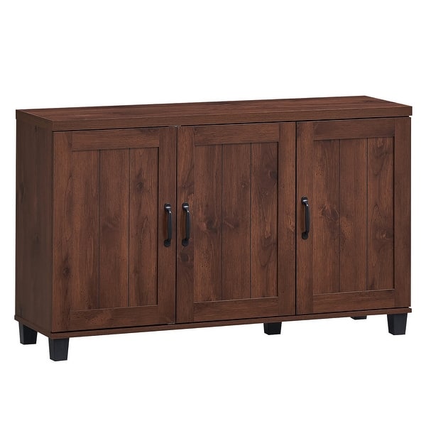 Costway 3-Door Buffet Sideboard Storage Credenza Cabinet Console - Bed ...