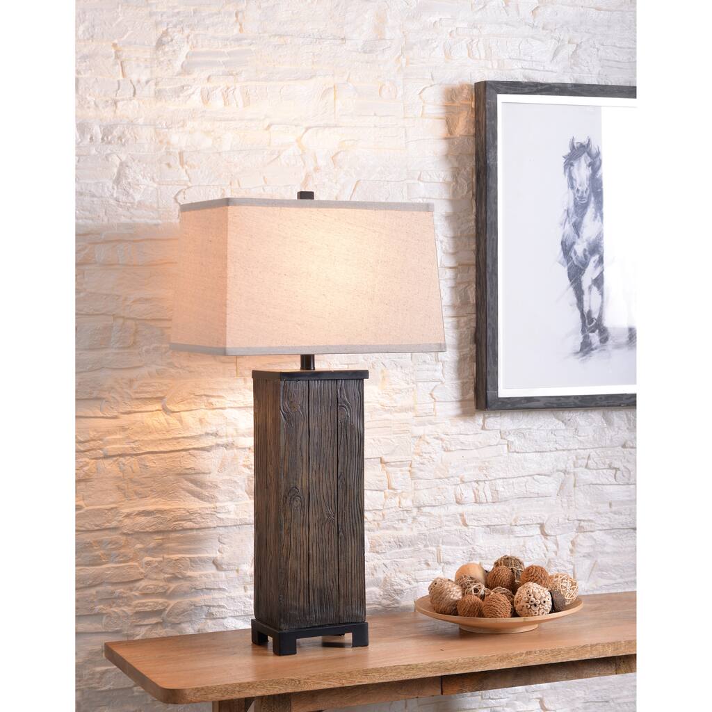 Finn Wood Grain Finish Table Lamp - Overstock - 25601066