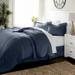 Luxury Ultra Soft Bed in a Bag Set Twin Midnight Blue - Bed Bath ...