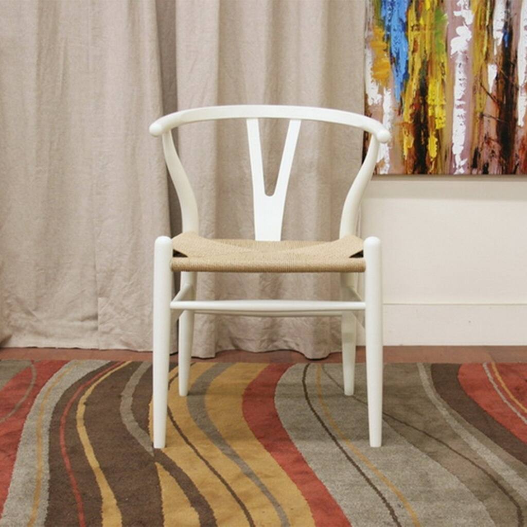Mid-Century Modern Chair - Ivory Wood Y Chair (Set of 2) - Overstock ...