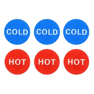 Self Stick Hot/Cold Water Label, Round Shape Signs Red/Blue - Bed Bath ...