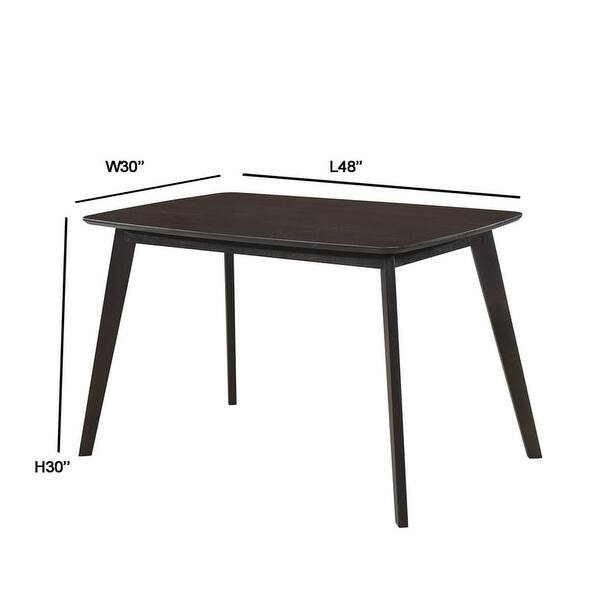 Modern Dining Table 48 Inch Kitchen Table with Solid Wood Leg Espresso ...