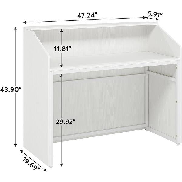 47 inch Reception Desk, Modern Front Desk with Cable Grommet, Retail ...