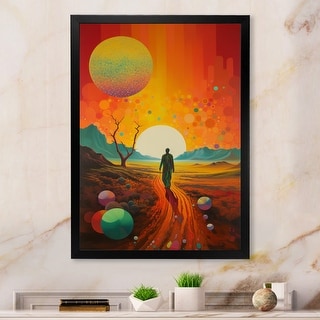 Designart "Mystic Wandering Through The Rainbow Desert I" Abstract ...