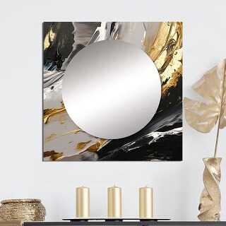 Designart "Dreams Of Abundance Black And Gold I" Abstract Painting Wall ...