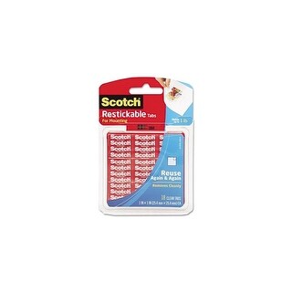 3M R100 Clear Reusable Mounting Tabs 18 Count Clear Reusable Mounting ...