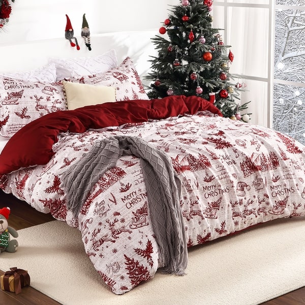 3-Piece Christmas Holiday Bedding Duvet Cover Set - Bed Bath & Beyond ...