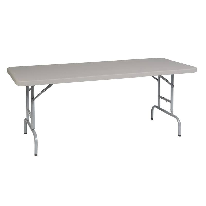 6' Height Adjustable Plastic Resin Multi Purpose Folding Table ...