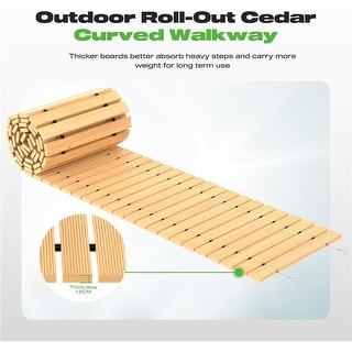 12ft Wooden Garden Pathway, Roll-Out Cedar Walkway for Garden Pathways ...