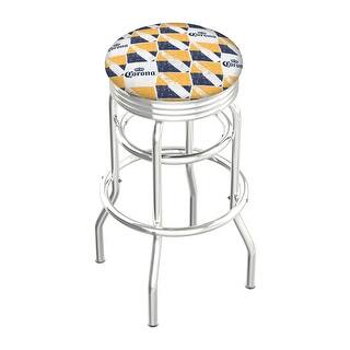 Corona Bottles 25" Double-Ring Swivel Counter Stool with Chrome Finish ...