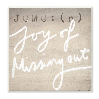 Stupell JOMO Definition Rustic Joy of Missing Out Wood Wall Art, 12x12 ...