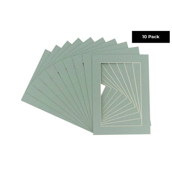 Pack of TEN 12x12 Mats Bevel Cut for 8x8 Photos - Acid Free Seafoam ...