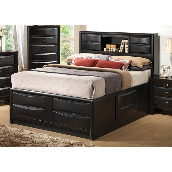 Platform Bed Frame with Storage LED Light Headboard and 2 USB - On Sale ...