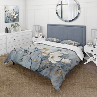 Designart - Elegant White And Blue Magnolias Tranquility - Magnolias ...