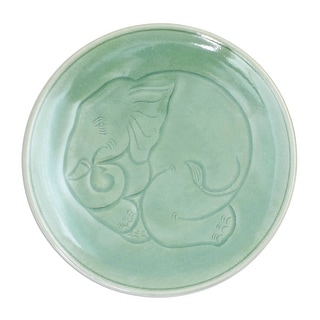 Handmade Sleeping Elephant Celadon ceramic dinner plate (Thailand ...