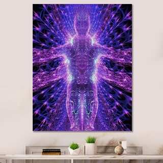 Designart "Purple Energetic Body Matrix Meditation" Meditation Canvas ...
