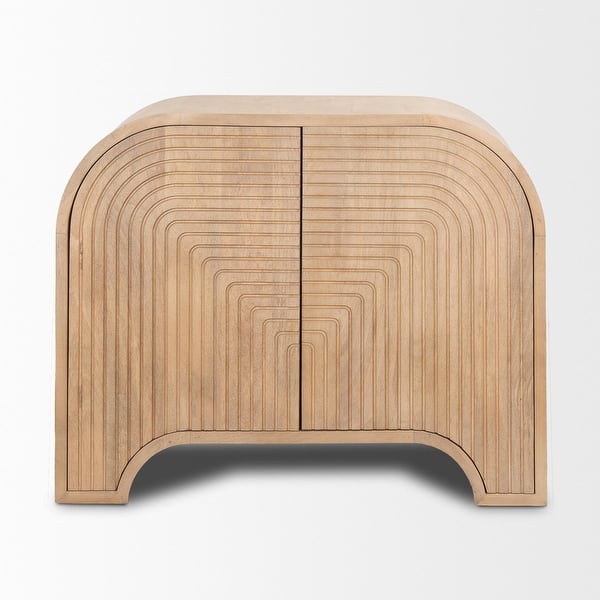 Sorina Reverse Fluted Light Brown Wood Accent Cabinet - 40.0L x 16.0W x ...