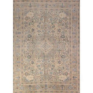 Tabriz Persian Area Rug Hand-Knotted Oriental Beige Wool Carpet - 8'0"x ...
