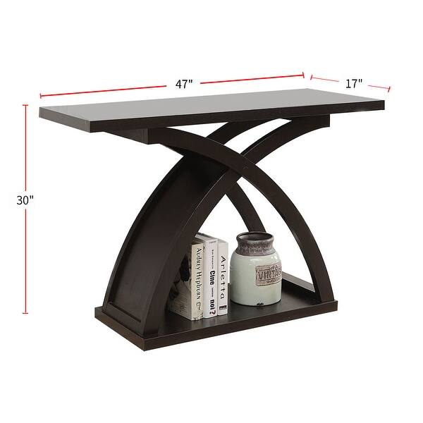 Wooden Sofa Table With X-Cross Support in Espresso Finish - Bed Bath ...